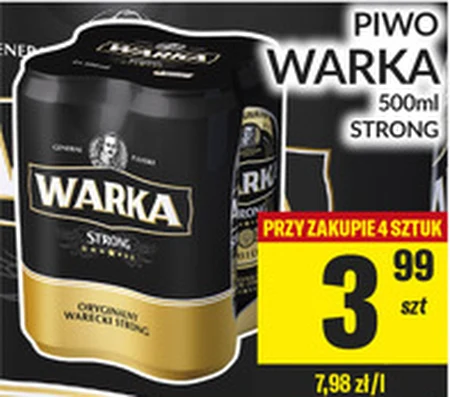 Warka Strong Piwo jasne 500 ml - promocja TomiMarkt - Ding.pl