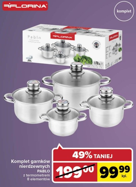 Zestaw garnków Florina - 49% TANIEJ! - promocja Carrefour - Ding.pl