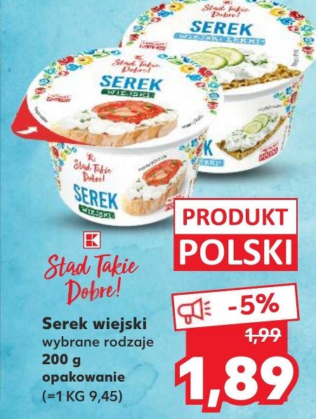 Serek wiejski Stąd takie dobre - 5% TANIEJ! - promocja Kaufland - Ding.pl
