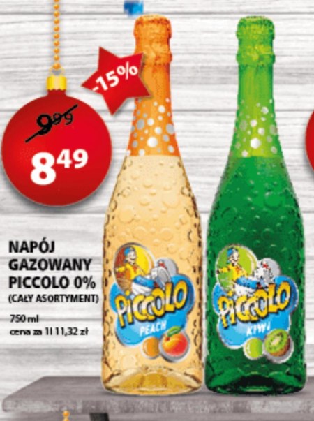 Piccolo Napój bezalkoholowy gazowany o smaku brzoskwiniowym 750 ml - 15 ...