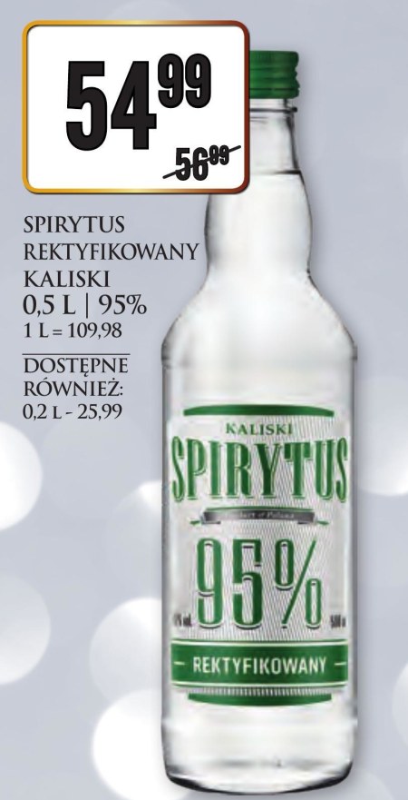 Spirytus rektyfikowany Kaliski - 3% TANIEJ! - promocja Dino - Ding.pl