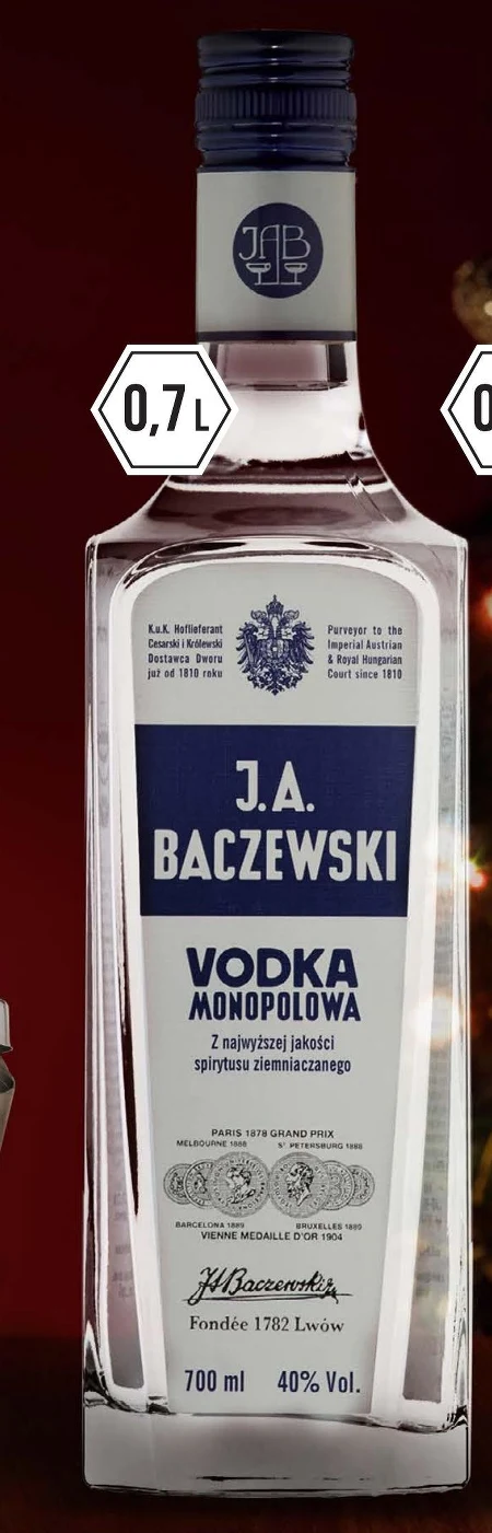 J.A. Baczewski Vodka Monopolowa Wódka 700 ml - 9% TANIEJ! - promocja ...