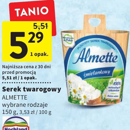 Almette Puszysty serek twarogowy śmietankowy 150 g - 3% TANIEJ ...
