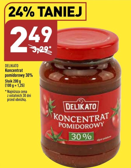 Koncentrat pomidorowy Delikato - 24% TANIEJ! - promocja Aldi - Ding.pl