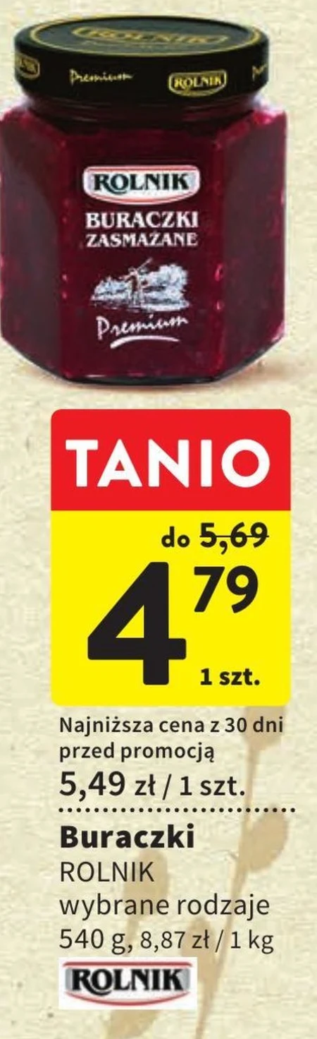 Buraczki tarte Rolnik - 15% TANIEJ! - promocja Intermarche Super - Ding.pl