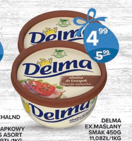 Delma Margaryna półtłusta o smaku masła 500 g - 16% TANIEJ! - promocja ...