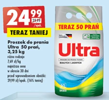Proszek do prania Ultra - 16% TANIEJ! - promocja Biedronka - Ding.pl