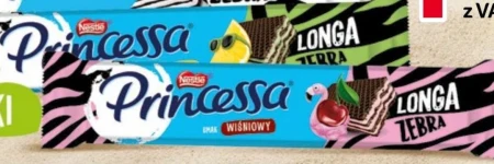 Princessa Longa Zebra Kakaowy wafel przekładany kremem smak wiśniowy 37 ...