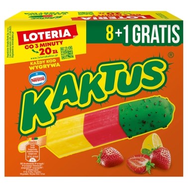 Kaktus Lody wodne o smaku cytrynowym i sorbet truskawkowy 405 ml (9 ...