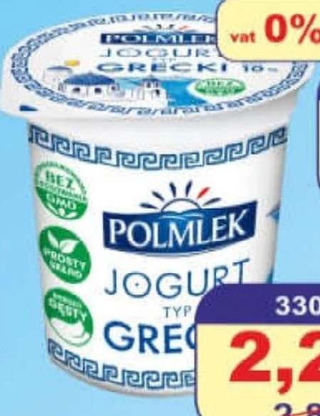 Jogurt grecki Polmlek - 18% TANIEJ! - promocja Primus - Ding.pl