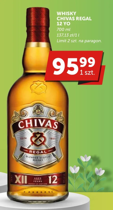 Chivas Regal Aged 12 Years Blended Scotch Whisky 700 ml - promocja Groszek - Ding.pl