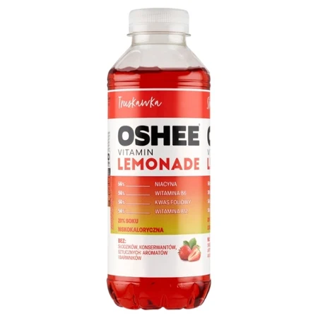 Oshee Vitamin Lemonade Napój niegazowany truskawka 555 ml - 20% TANIEJ ...