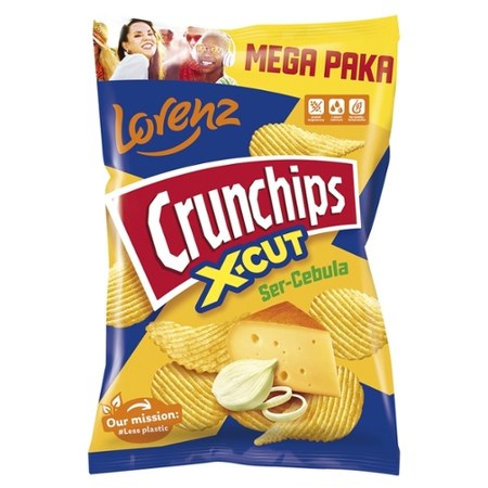 Crunchips X-Cut Chipsy ziemniaczane o smaku ser-cebula 200 g - promocja ...