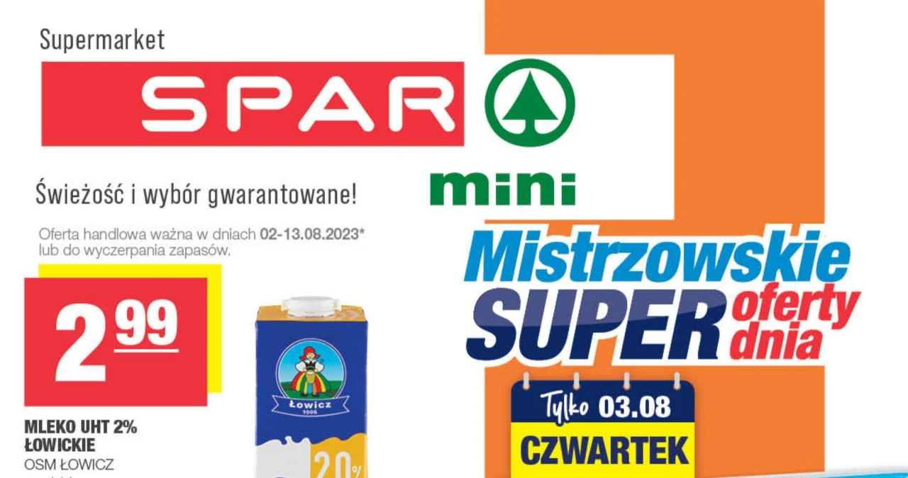 SPAR mini Gazetka Promocyjna - oferty, rabaty, kupony [02.08 do 13.08. ...