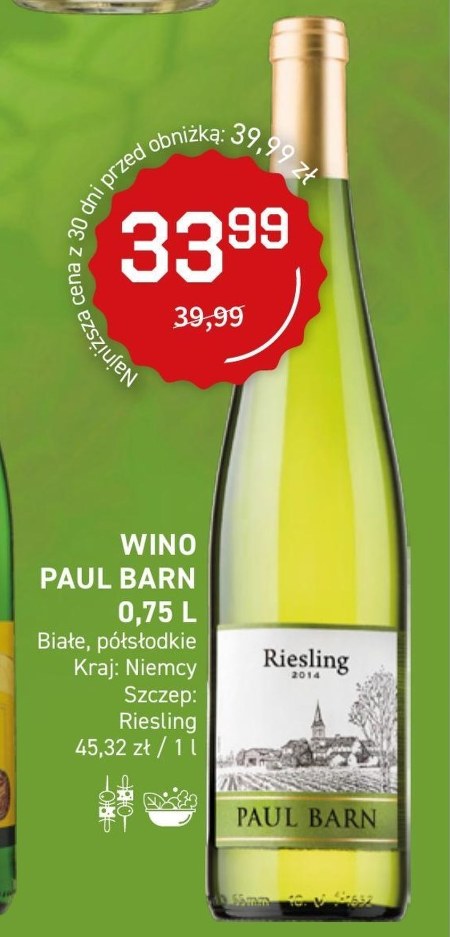 Wino Paul Barn - 15% TANIEJ! - promocja Duży Ben - Ding.pl