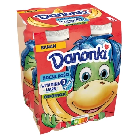 Danone Danonki Jogurt do picia banan 400 g (4 x 100 g) - 21% TANIEJ ...
