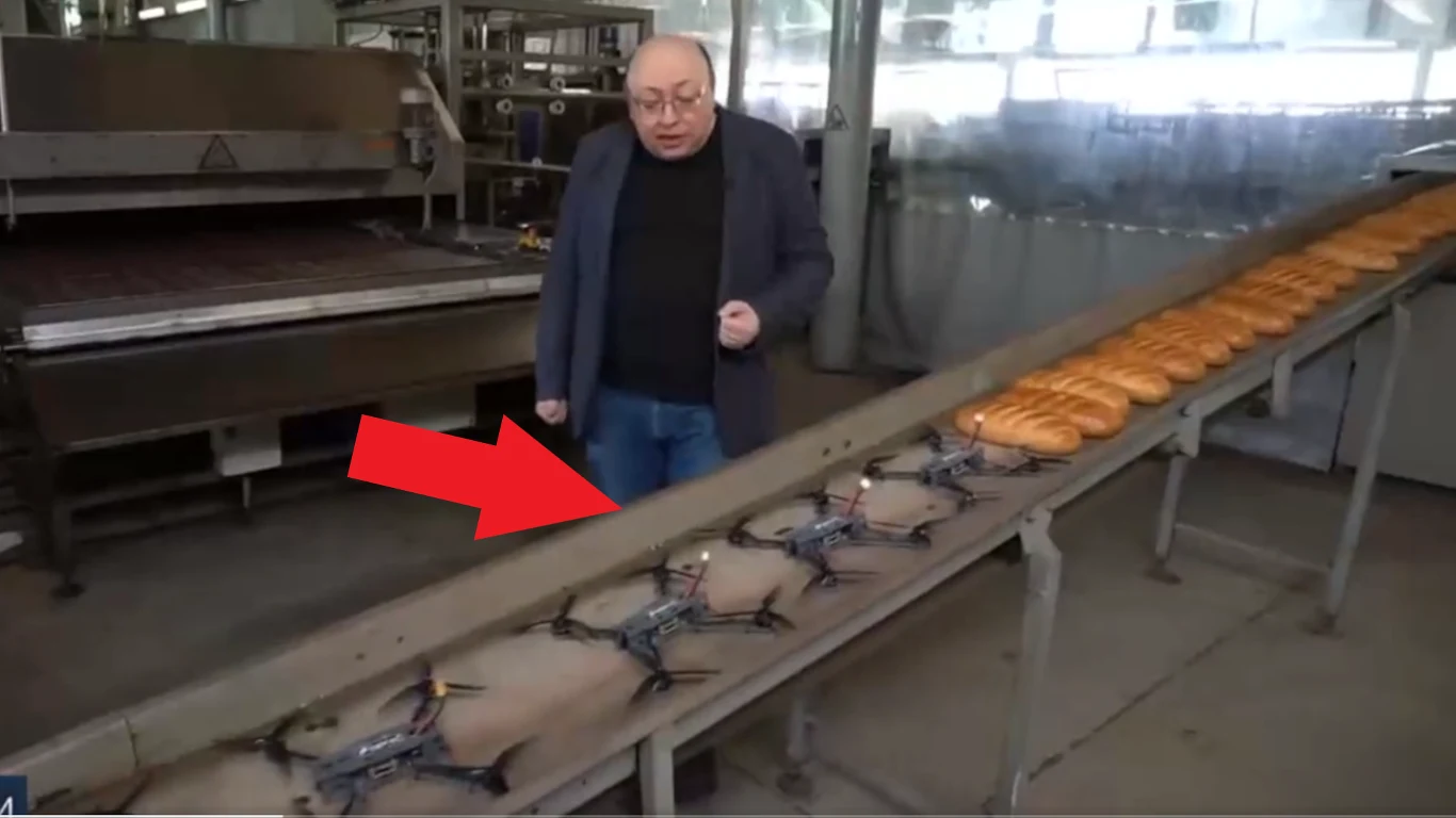Film jak z ZSRR. Rosjanie zmienili piekarnię w fabrykę dronów ...
