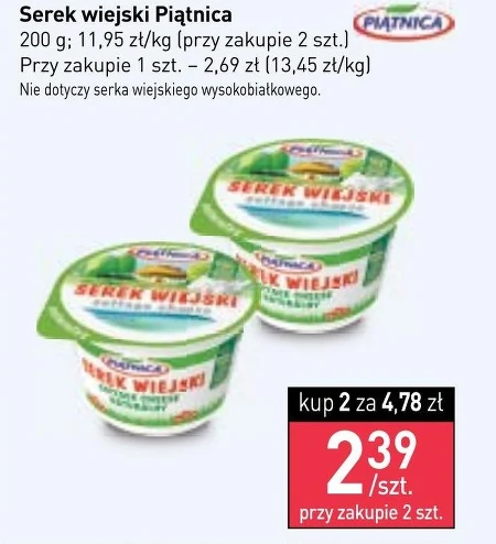 Piątnica Serek wiejski naturalny 200 g - 11% TANIEJ! - promocja ...