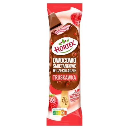 Hortex Lody owocowo śmietankowe w czekoladzie truskawka 120 ml ...