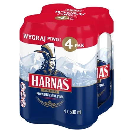 Harnaś Piwo jasne pełne 4 x 500 ml - promocja Passa - Ding.pl