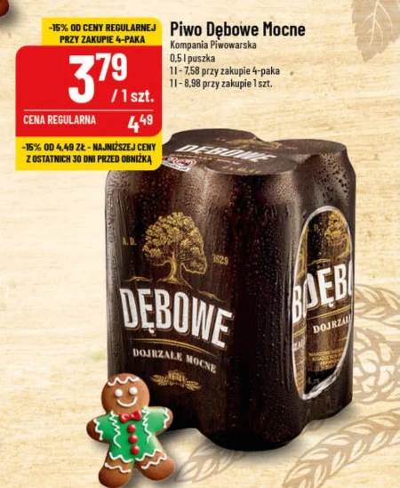 Dębowe Dojrzałe Mocne Piwo jasne 2 l (4 x 0,5 l) - 15% TANIEJ ...