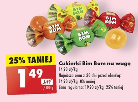 Cukierki Bim Bom - 25% TANIEJ! - promocja Biedronka - Ding.pl