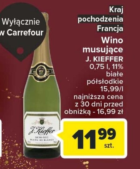Wino musujące J. Kieffer - promocja Carrefour Market - Ding.pl