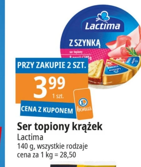 Lactima Ser topiony Gouda 140 g (8 x 17,5 g) - promocja E.Leclerc - Ding.pl