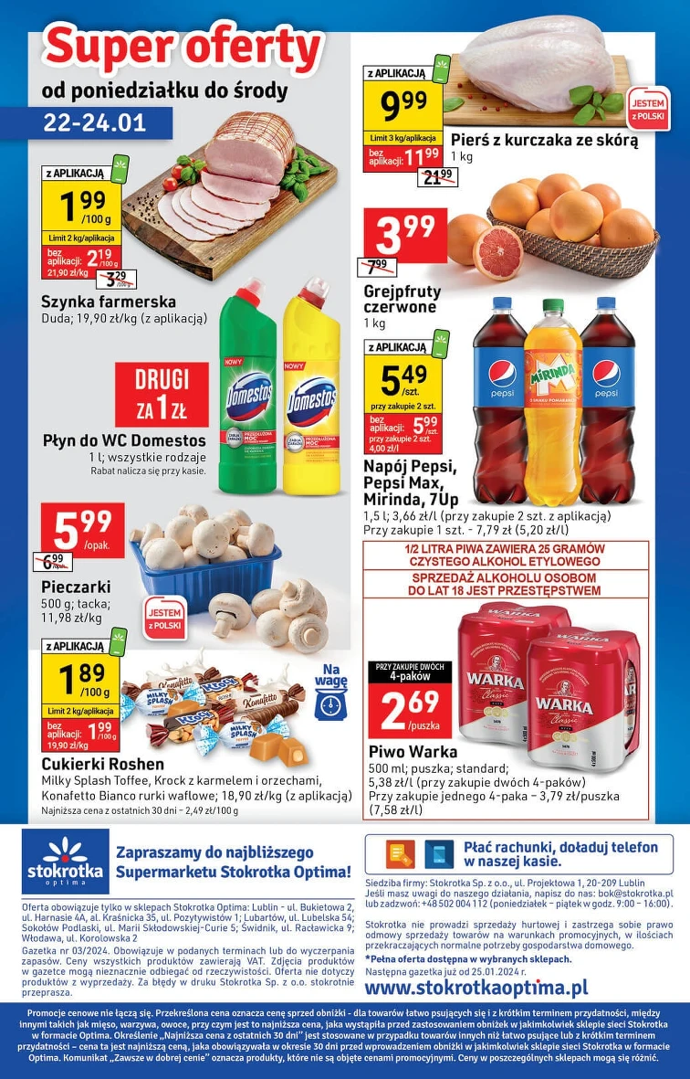 Stokrotka Optima Gazetka Promocyjna - oferty, rabaty, kupony [18.01 do 24.01.2024]-Czerwiec str ...