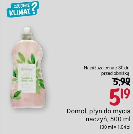 Płyn do naczyń Domol - 13% TANIEJ! - promocja Rossmann - Ding.pl