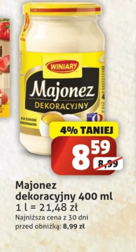 Winiary Majonez Dekoracyjny 400 ml - 4% TANIEJ! - promocja Sedal - Ding.pl