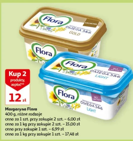 Flora Light Tłuszcz roślinny do smarowania 400 g - promocja Auchan ...