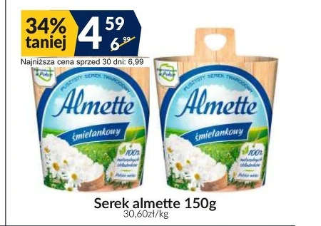 Almette Puszysty serek twarogowy śmietankowy 150 g - 34% TANIEJ ...