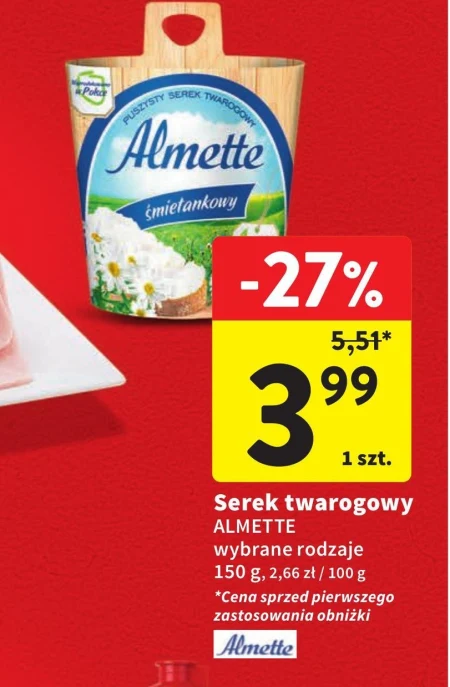 Almette Puszysty serek twarogowy śmietankowy 150 g - 27% TANIEJ ...