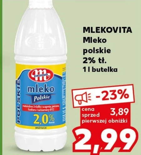 Mleko Mlekovita - 23% TANIEJ! - promocja Kaufland - Ding.pl