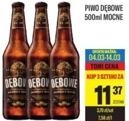 Dębowe Dojrzałe Mocne Piwo jasne 500 ml - promocja TomiMarkt - Ding.pl