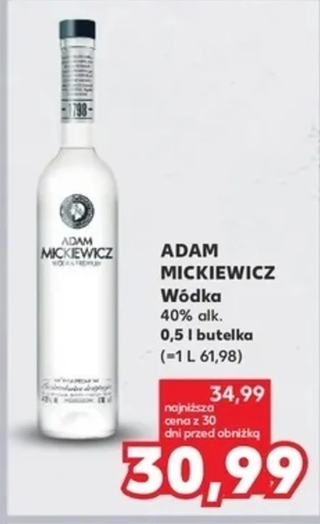 Wódka Adam Mickiewicz - 11% TANIEJ! - promocja Kaufland - Ding.pl