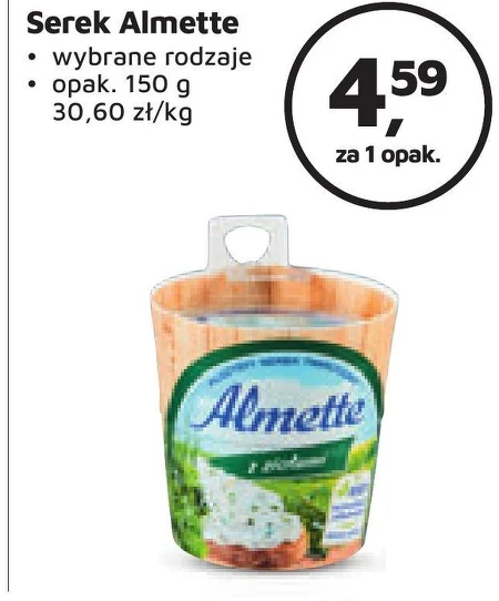 Almette Puszysty serek twarogowy śmietankowy 150 g - promocja Odido ...