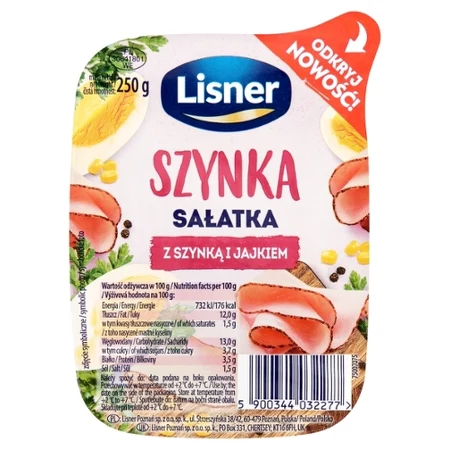 Lisner Sałatka z szynką i jajkiem 250 g - promocja Euro Sklep - Ding.pl