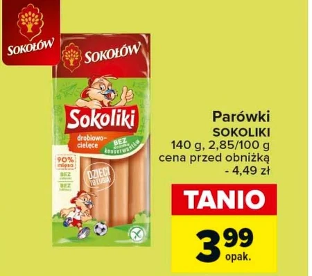 Sokołów Sokoliki Mini paróweczki z szynki 140 g - 11% TANIEJ ...