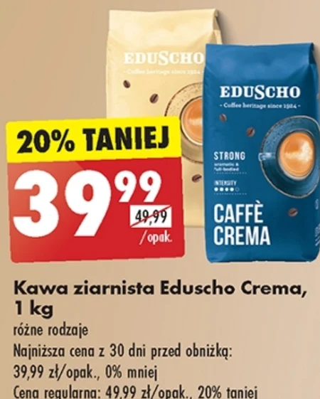 Kawa ziarnista Eduscho - 20% TANIEJ! - promocja Biedronka - Ding.pl