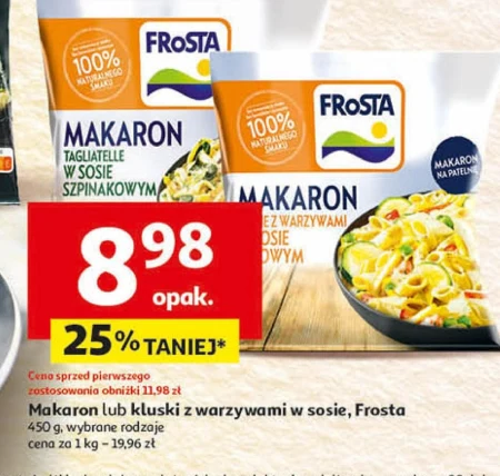 FRoSTA Makaron penne z warzywami w sosie serowym 450 g - 25% TANIEJ! - promocja Auchan ...
