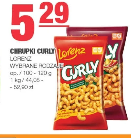 Curly Chrupki kukurydziane ze świeżo zmielonymi orzeszkami ziemnymi 120 ...