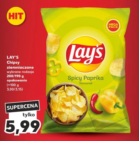 Lay's Chipsy ziemniaczane o smaku pikantnej papryki 200 g - promocja ...