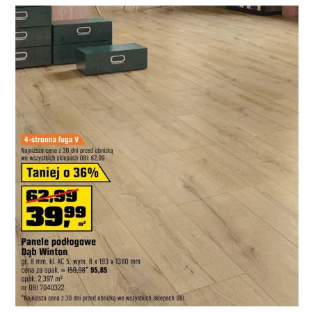 Panele podłogowe - 36% TANIEJ! - promocja OBI - Ding.pl