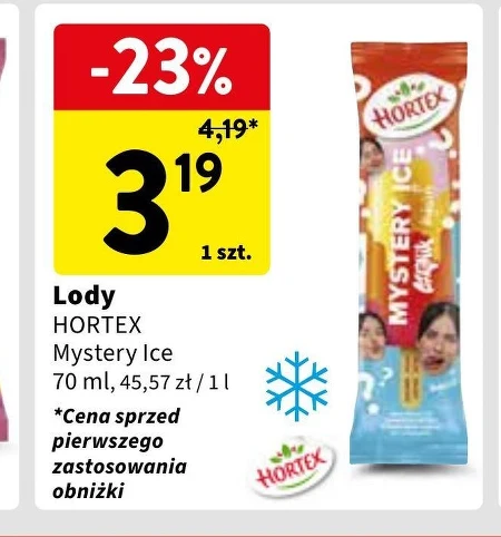 Hortex Mystery Ice Lody 62 g - 23% TANIEJ! - promocja Intermarche Super ...