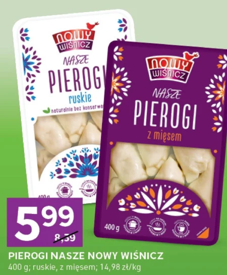 Pierogi Nowy Wiśnicz - 28% TANIEJ! - promocja Stokrotka Express - Ding.pl