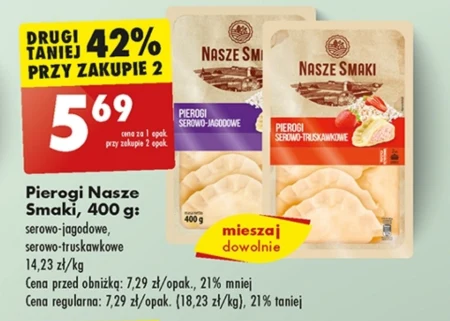 Pierogi Nasze Smaki - 21% TANIEJ! - promocja Biedronka - Ding.pl