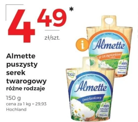 Almette Puszysty serek twarogowy śmietankowy 150 g - promocja FRAC ...