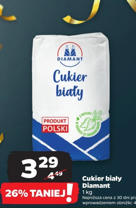 Diamant Cukier biały 1 kg - 26% TANIEJ! - promocja Netto - Ding.pl